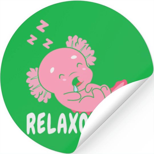 Fish Cartoon Kawaii Axolotl Relax Sleep Axolotl