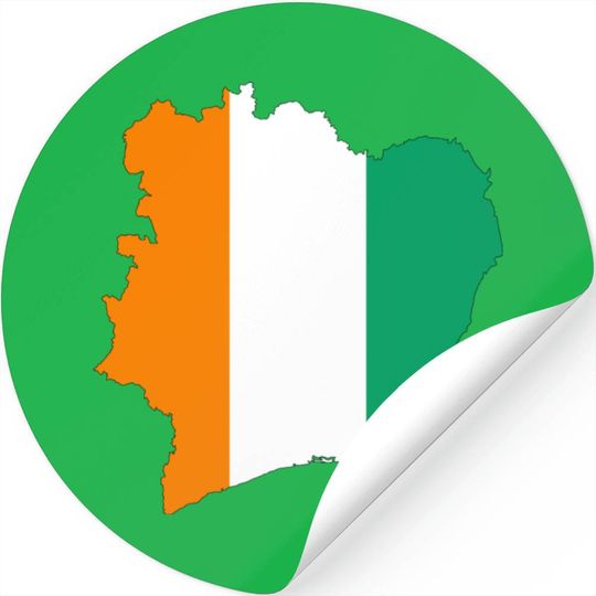 Ivory Coast Flag Map With Stroke