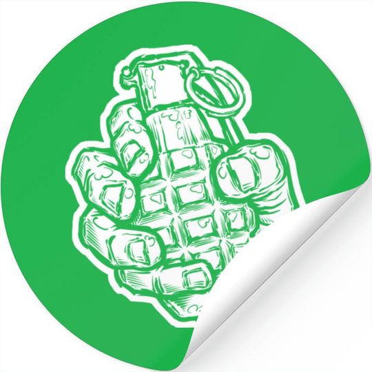 Hand Grenade In Comics Style Stickers