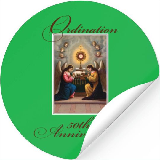 50th Ordination Anniversary Angels At Altar Stickers