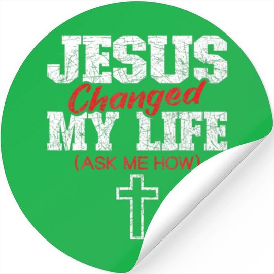 Jesus Changed My Life Bible Cross Christ Stickers