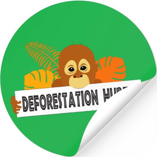 Orangutan Deforestation Hurts Conservation Message Stickers