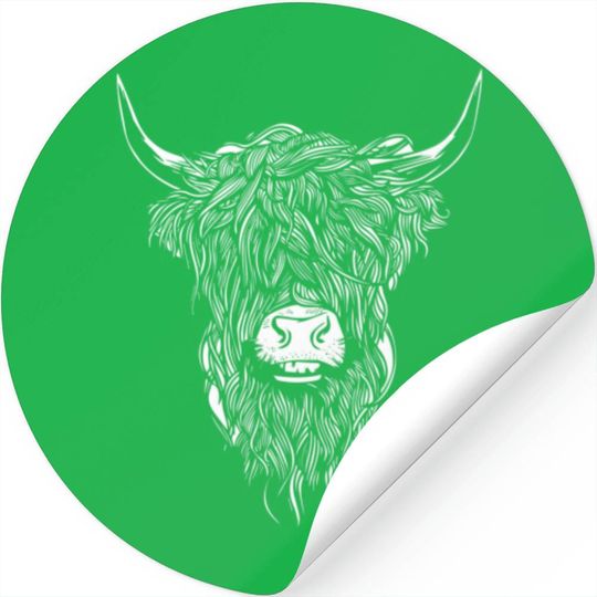 Scottish Highland Cattle Cow Bull Head Breeder Stickers