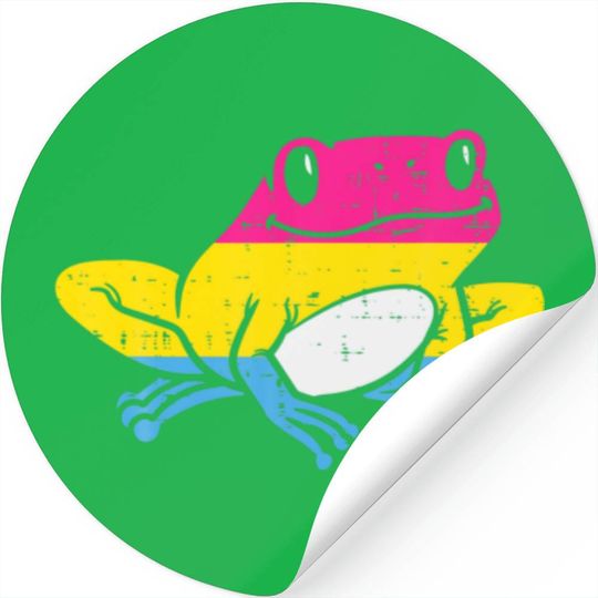 Pansexual Frog Funny Toad Pan Pride Flag Ally Stickers