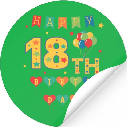 Happy 18Th Birthday Boys And Girls 18 Years Old Stickers