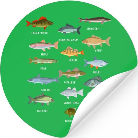 Types Of Fish Species Fishing, Fisher Stickers