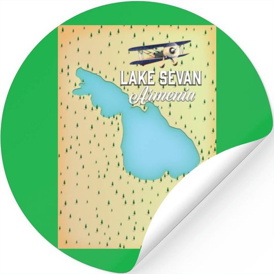 Lake Sevan Armenia Map Stickers