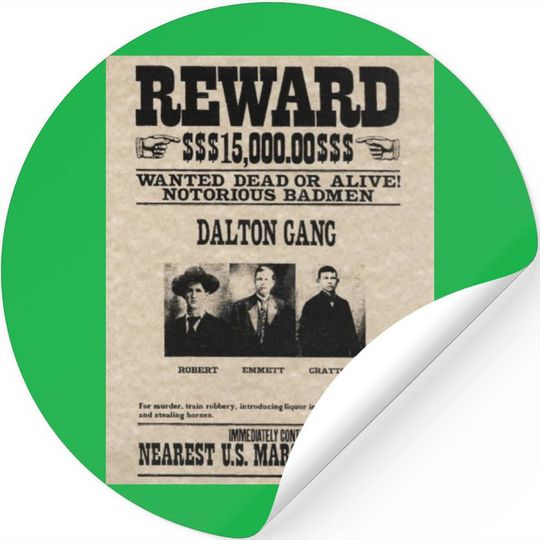 Wanted Poster - Dalton Gang Stickers