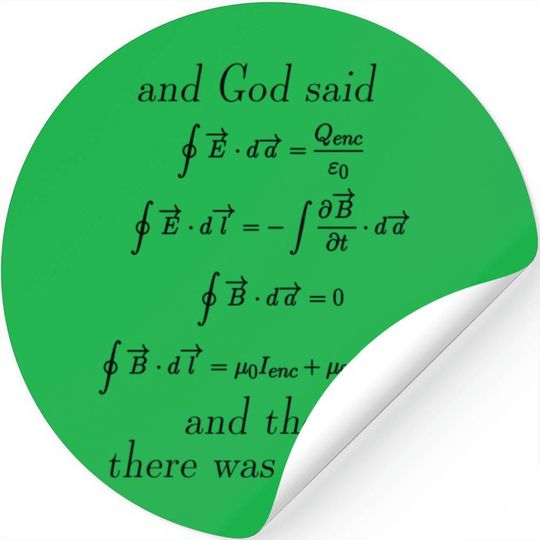 God Said Maxwell's Equations Integral Form Stickers