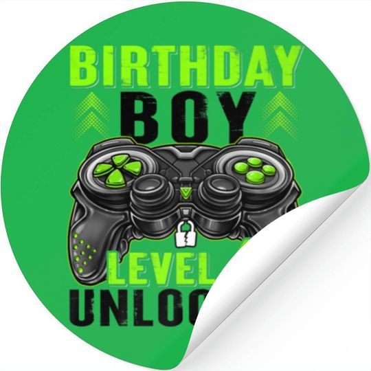 Level 6 Unlocked Birthday Boy 6 Year Old Boys Gami Stickers