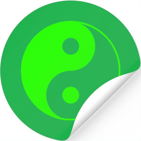 Green Yin Yang Symbol Stickers
