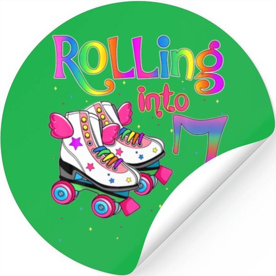Rolling Into 7 Years Let's Roll I'm Turning 7 Roll Stickers