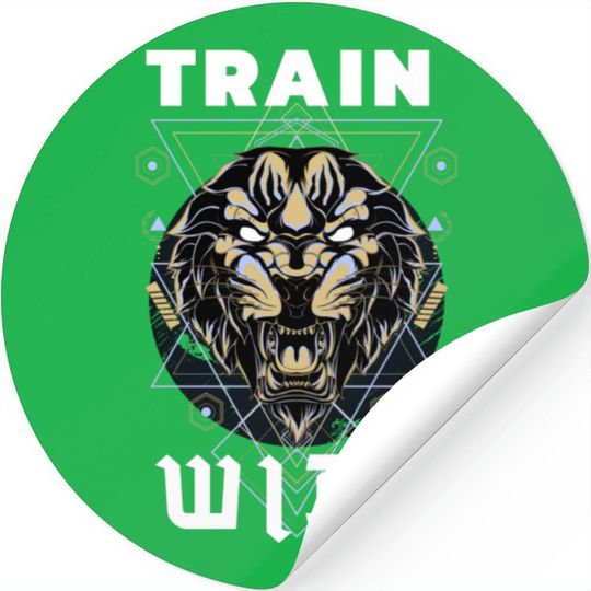 Workout Calisthenics Train Wild Löwe Weiss Stickers