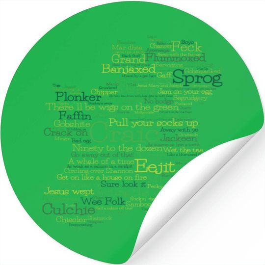 Irish Slang Word Art Map Stickers
