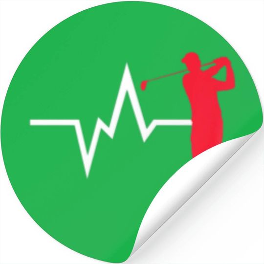 Heartline Sports Golf Swing Golfing Love Heartbeat Stickers