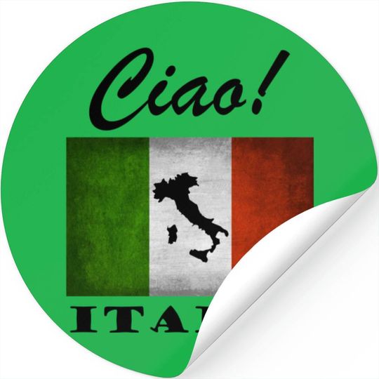 Ciao! Italia Tricolore Italian Flag Map Of Italy Stickers