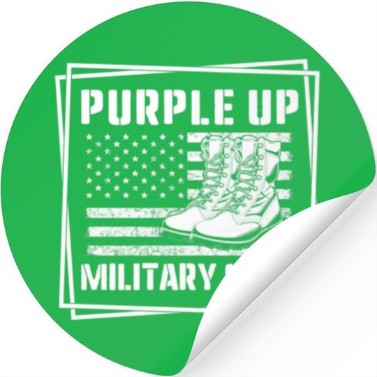Purple Up Military Child Kids Month Awareness Heli Stickers