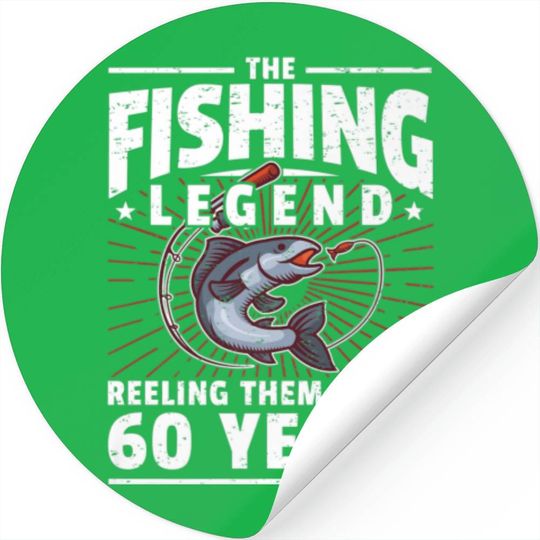 60Th Birthday Fishing Legend - 60 Years Angler Stickers