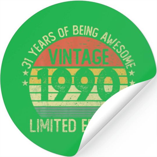 31 Year Old Vintage 1990 Limited Edition 31St Birt Stickers