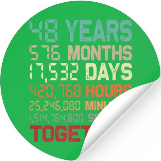 48 Years Together Couple Matching 48Th Wedding Ann Stickers