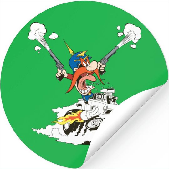 Yosemite Sam Guns Firing Stickers
