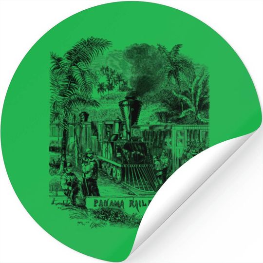 Vintage 1800s Panama Canal Railroad Train Template Stickers