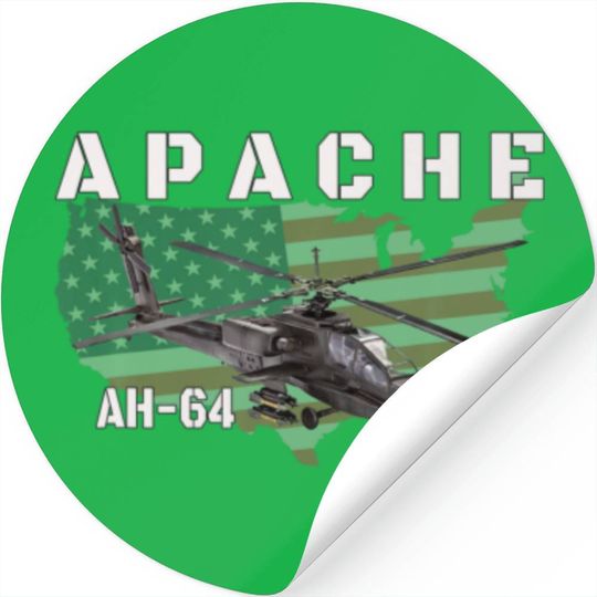 AH-64 Apache Attack Helicopter Veteran Military Av Stickers