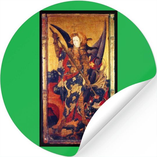 St. Michael Vanquishing Devil As Medieval Knight Stickers