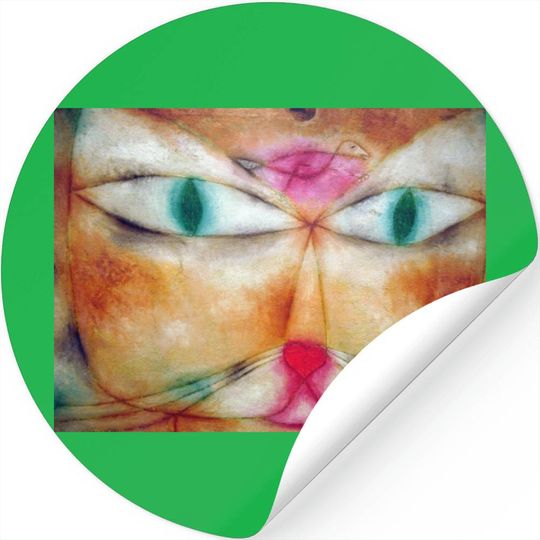Cat And Bird, Paul Klee Stickers