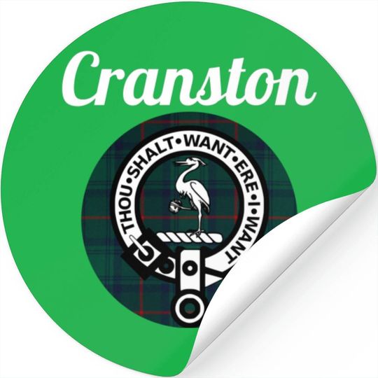 Cranston Clan Scottish Name Coat Of Arms Tartan Stickers