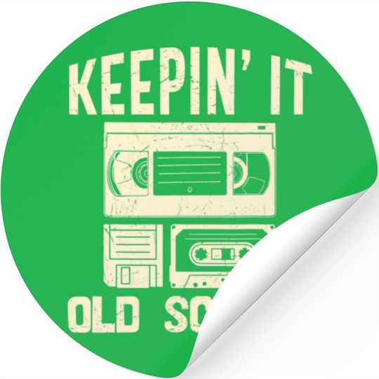 Keeping It Old School Vintage Cassette Tape, VHS A Stickers