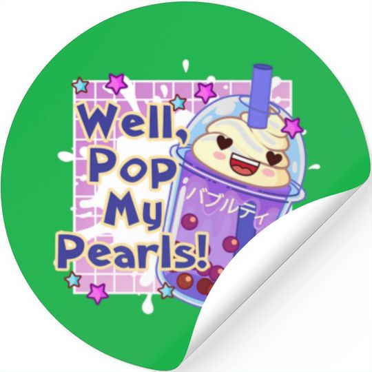 Funny Boba Tapioca Bubble Tea Popping Pearls Burst Stickers