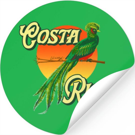 Costa Rica Resplendent Quetzal Bird Nature Sunset Stickers
