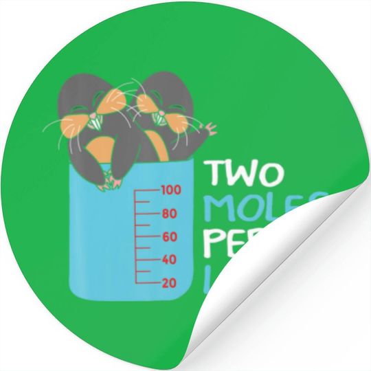 Two Moles Per Liter Science Theme Chemistry Stickers