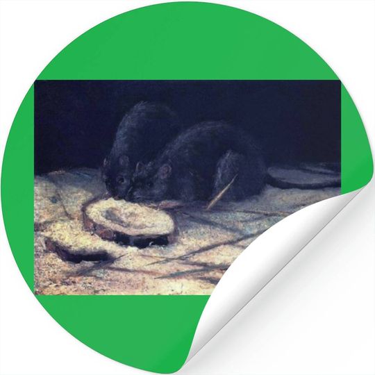 Vincent Van Gogh - Two Rats - Rat Lover Fine Art Stickers