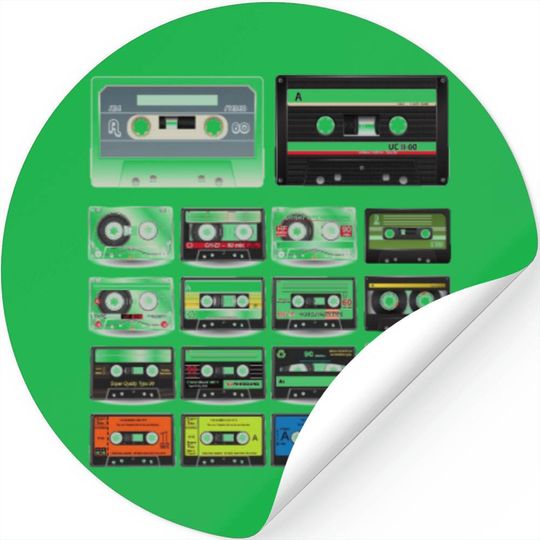 Audio-Cassettes-Vector-Collection AUDIO CASSETTES Stickers
