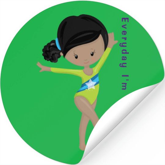 Everyday I'm Tumbling Ethnic Gymnast | Stickers