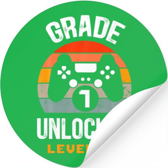 1St Grade Unlocked Level Up First Grade Gamer Back Stickers