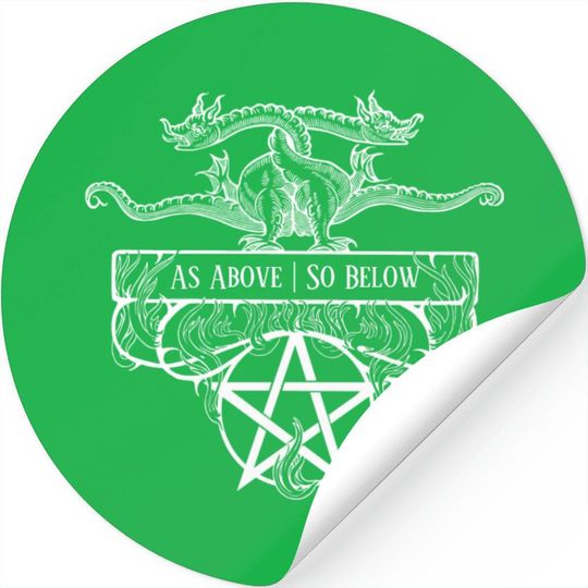 As Above So Below Twin Dragon Alchemy Pentacle Stickers