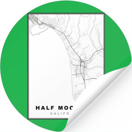 Half Moon Bay Map Stickers