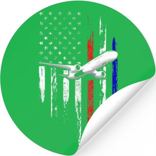 Pilot American Flag Airplane Aviation Patriotic Ai Stickers
