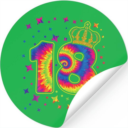 Tie-Dye 18Th Birthday Party 18 Years Old Celebrant Stickers
