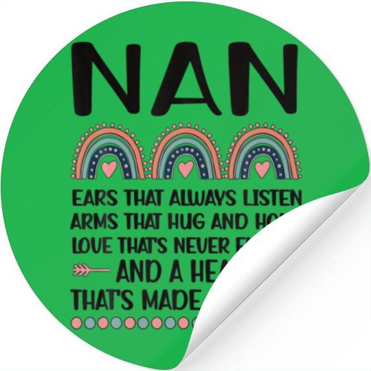 Nan Grandmother Appreciation Nan Grandma Rainbow Stickers