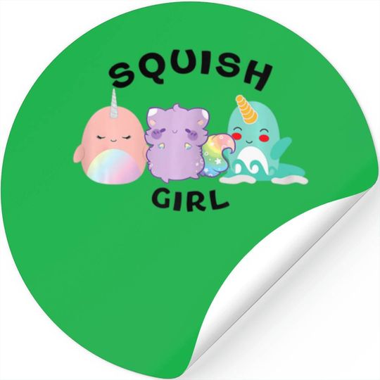 Cute Unicorn Squish Girl Squishmallow Costume Stickers