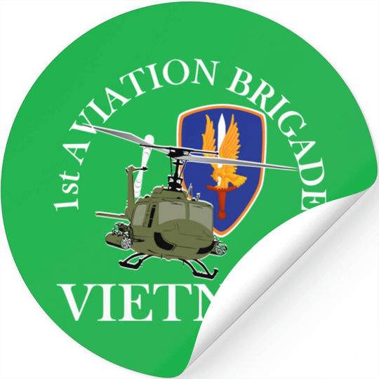 1st AVN BDE Vietnam Vet Huey Stickers