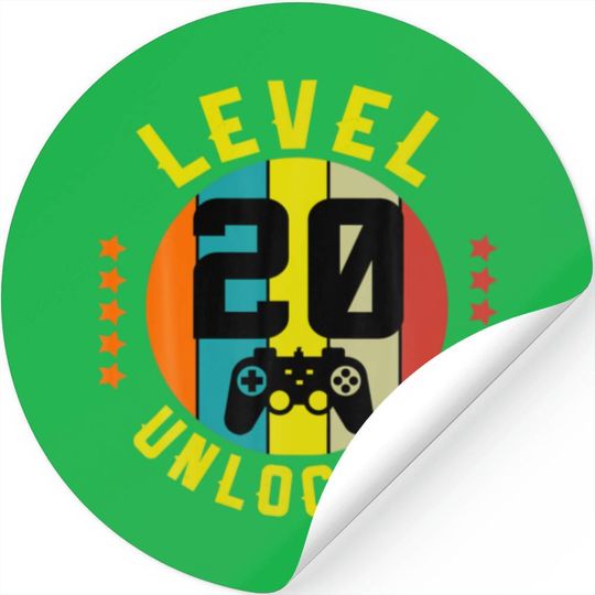 Level 20 Unlocked Birthday Video Game 20Th Birthda Stickers