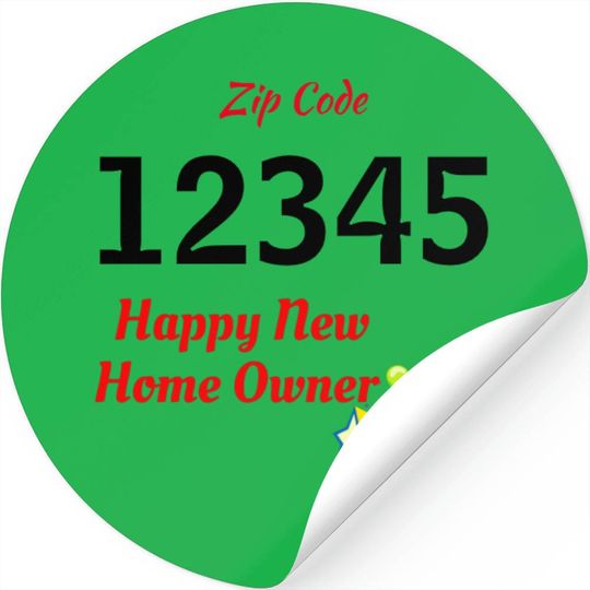 Personalized For New Home Owner - Zip Code Stickers