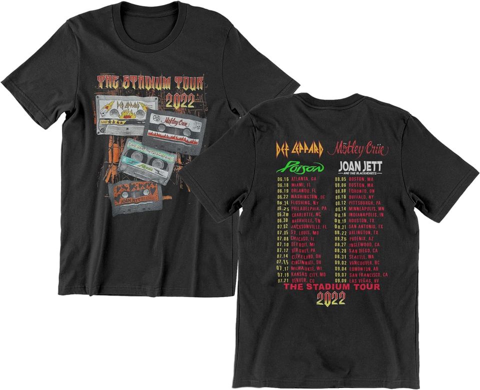 Camisa The Stadium Tour 2022 Defs Leppards Motley Crues Poisons Joan ...