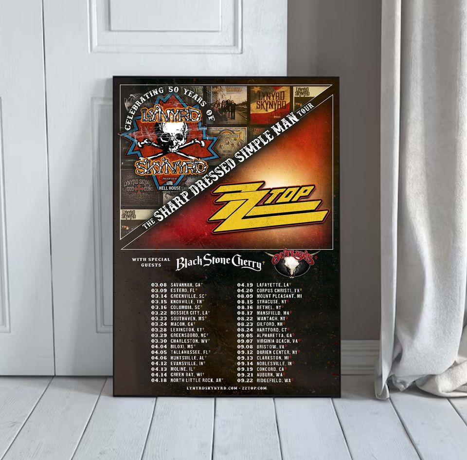 Pôster Lynyrd Skynyrd ZZ Top Tour 2024 vendido por Doras Creative | SKU ...