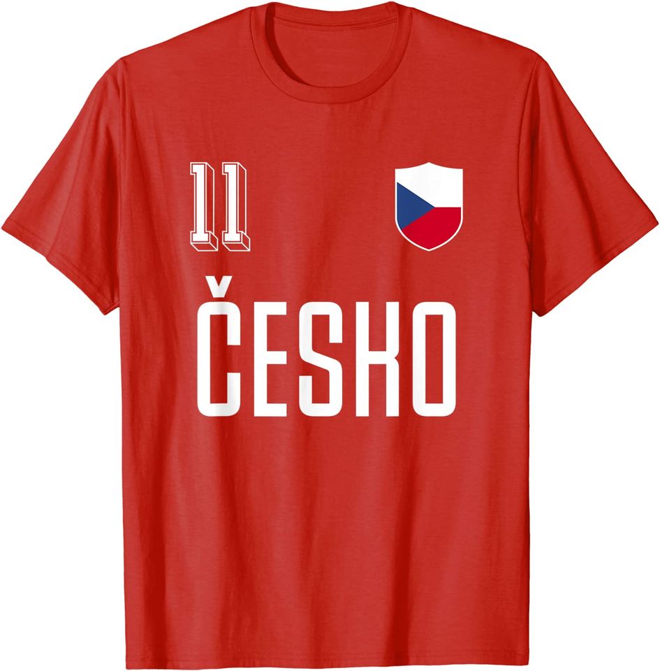 Retro Czech Republic Soccer Jersey Czechia Císlo 11 T-Shirt vendido por ...